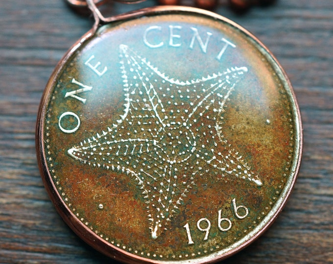 Bahamas Starfish Coin Pendant - Etsy