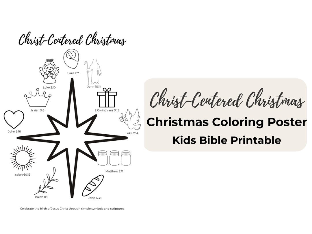 Christ-centered Christmas Coloring Poster | Kids Bible Activity (PDF ...