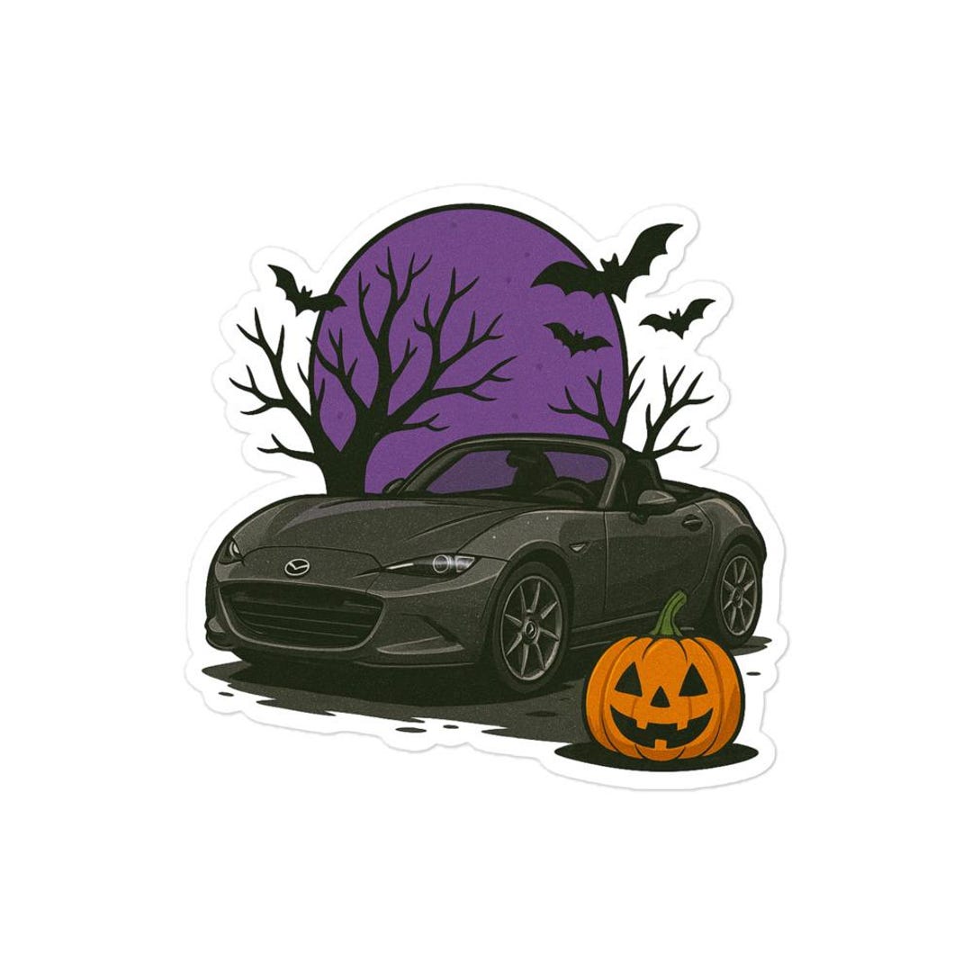 Miata Halloween Sticker: Carbon Grey Sport Car Pumpkin Decal - Etsy