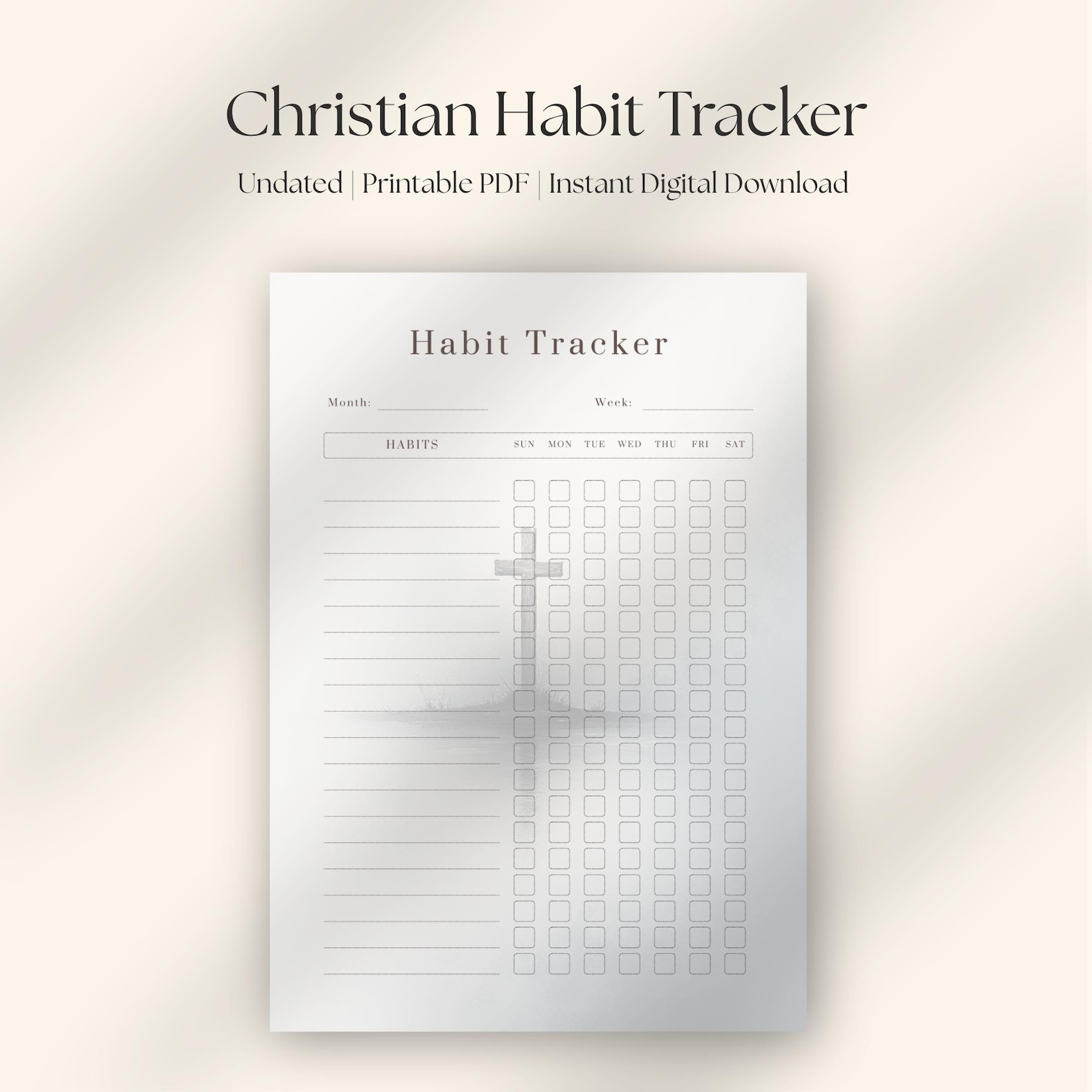 Christian Habit Tracker | Faith Printable | Bible-based Habits ...