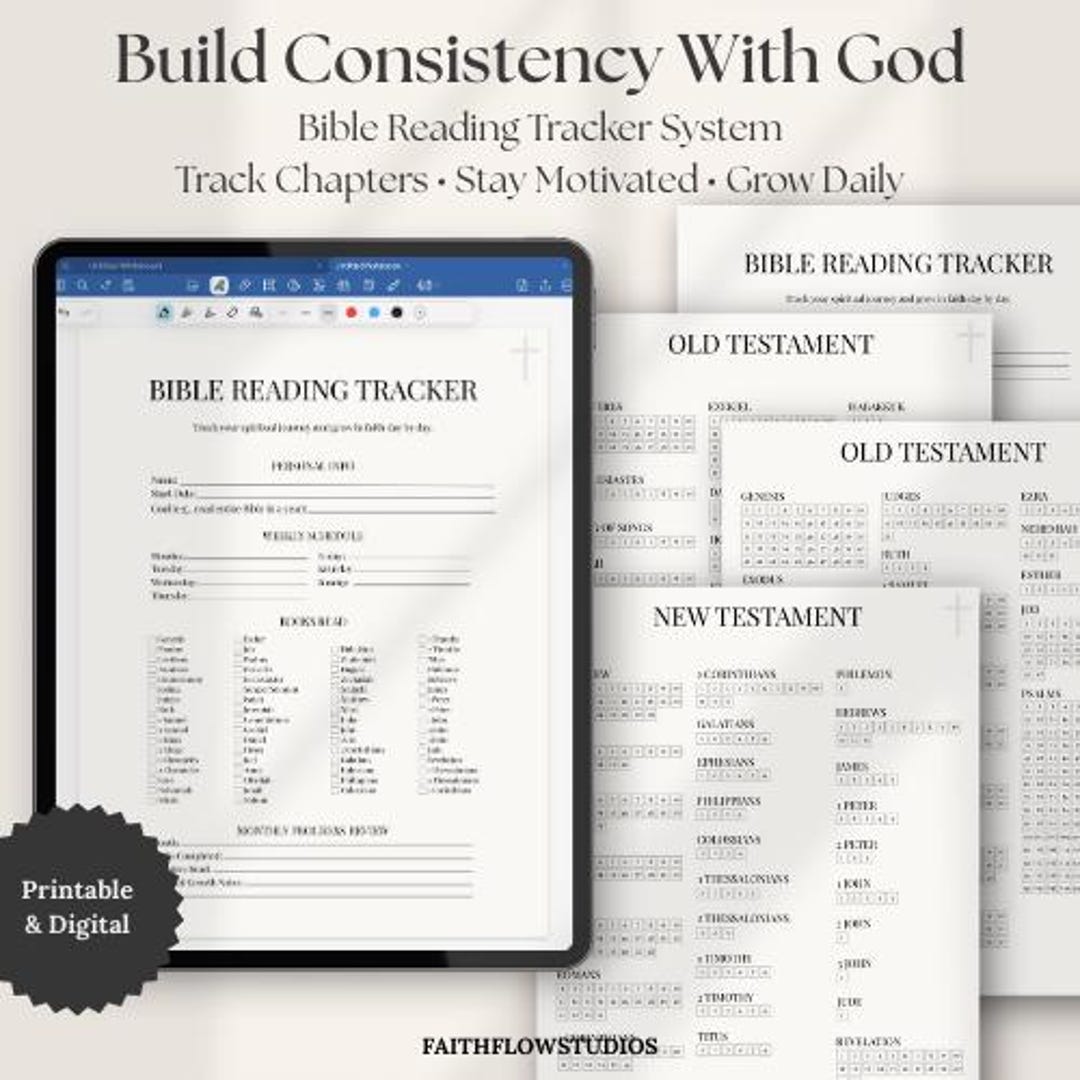 Bible Reading Tracker Printable | Christian Planner PDF | Chapter ...