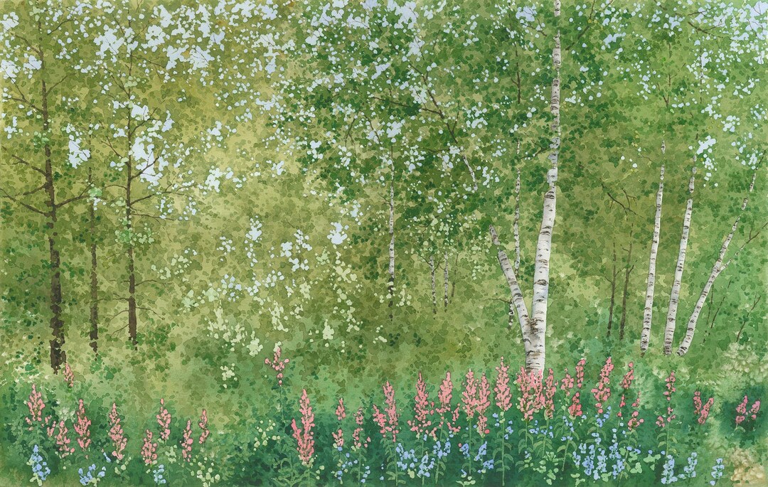 Byron Addison Wells Ak Airport Park 15"x9.5" Giclee Print - Etsy
