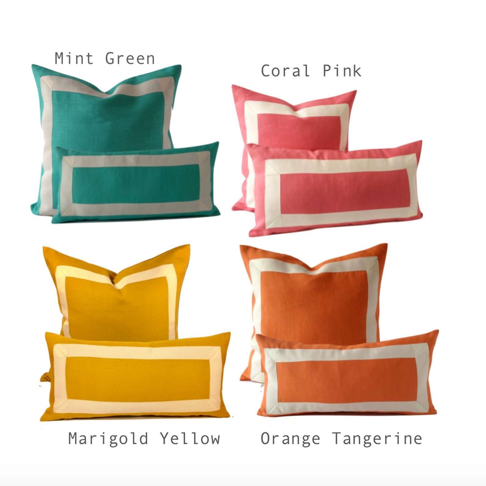 Decorative Linen Pillow Cover in Coral Pink Linen With off - Etsy