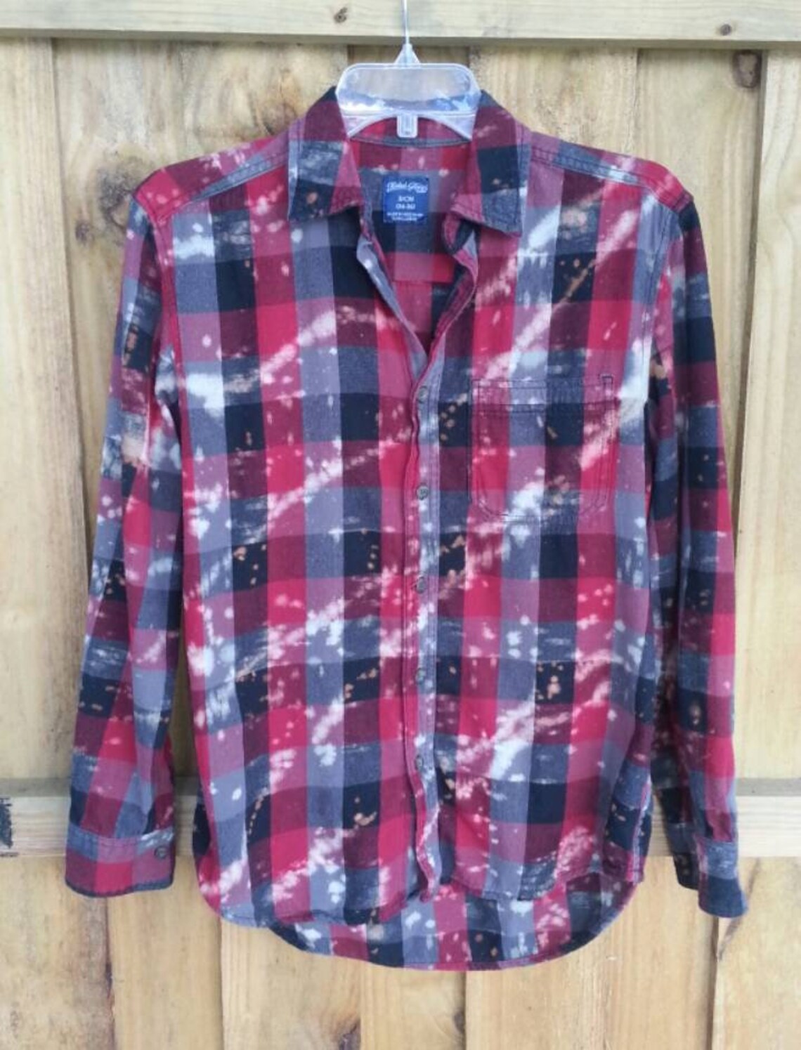 Bleached Distressed Flannel Shirt Rustic Flannel Size Small - Etsy