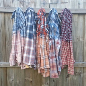 Men's Medium Distressed Flannel Shirt Green Tan Rust Fall Colors - Etsy