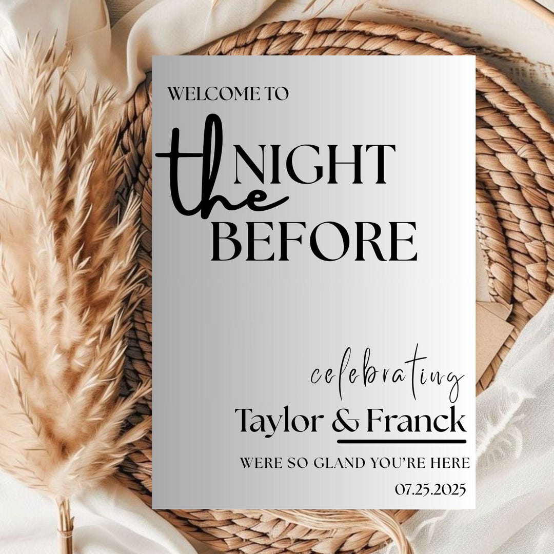 Editable the Night Before Celebration Template ( 5x7 ) Digital ...