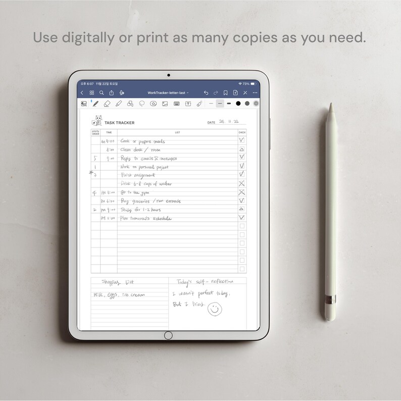 Daily Task Tracker Printable PDF | Minimal to Do List | A4 & US Letter ...