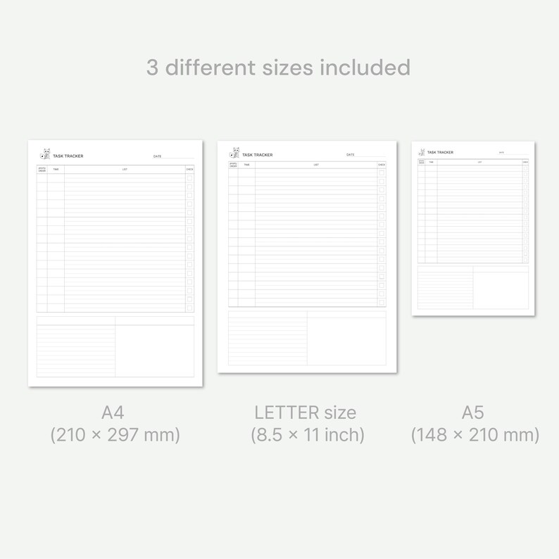 Daily Task Tracker Printable PDF | Minimal to Do List | A4 & US Letter ...