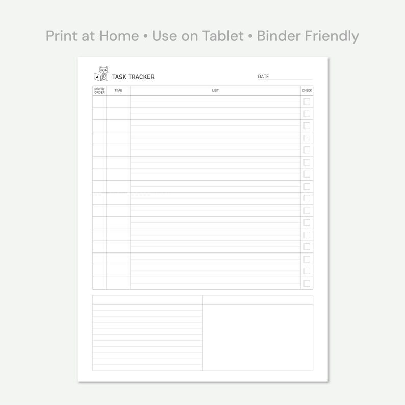 Daily Task Tracker Printable PDF | Minimal to Do List | A4 & US Letter ...