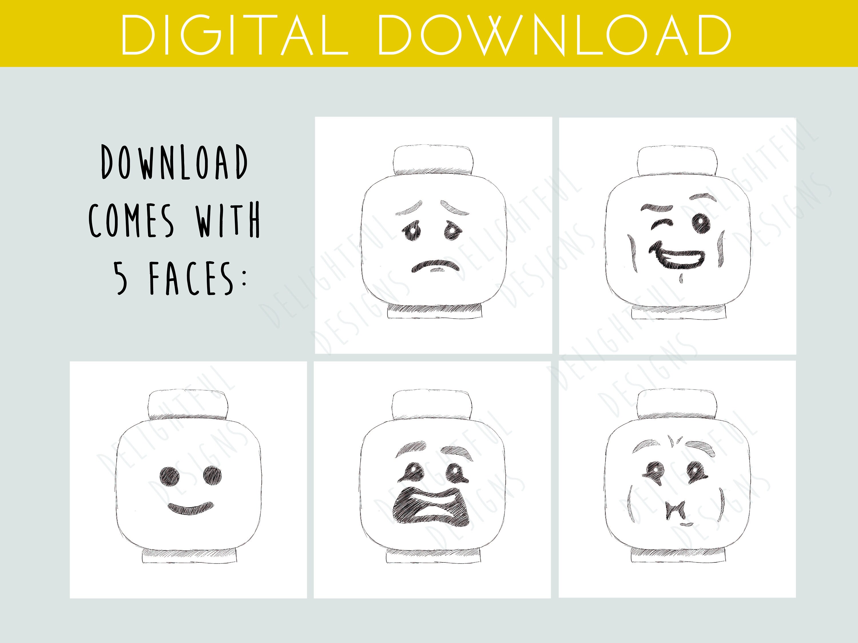 Sketched Brick Face Art Prints, Square, Digital Download - Etsy