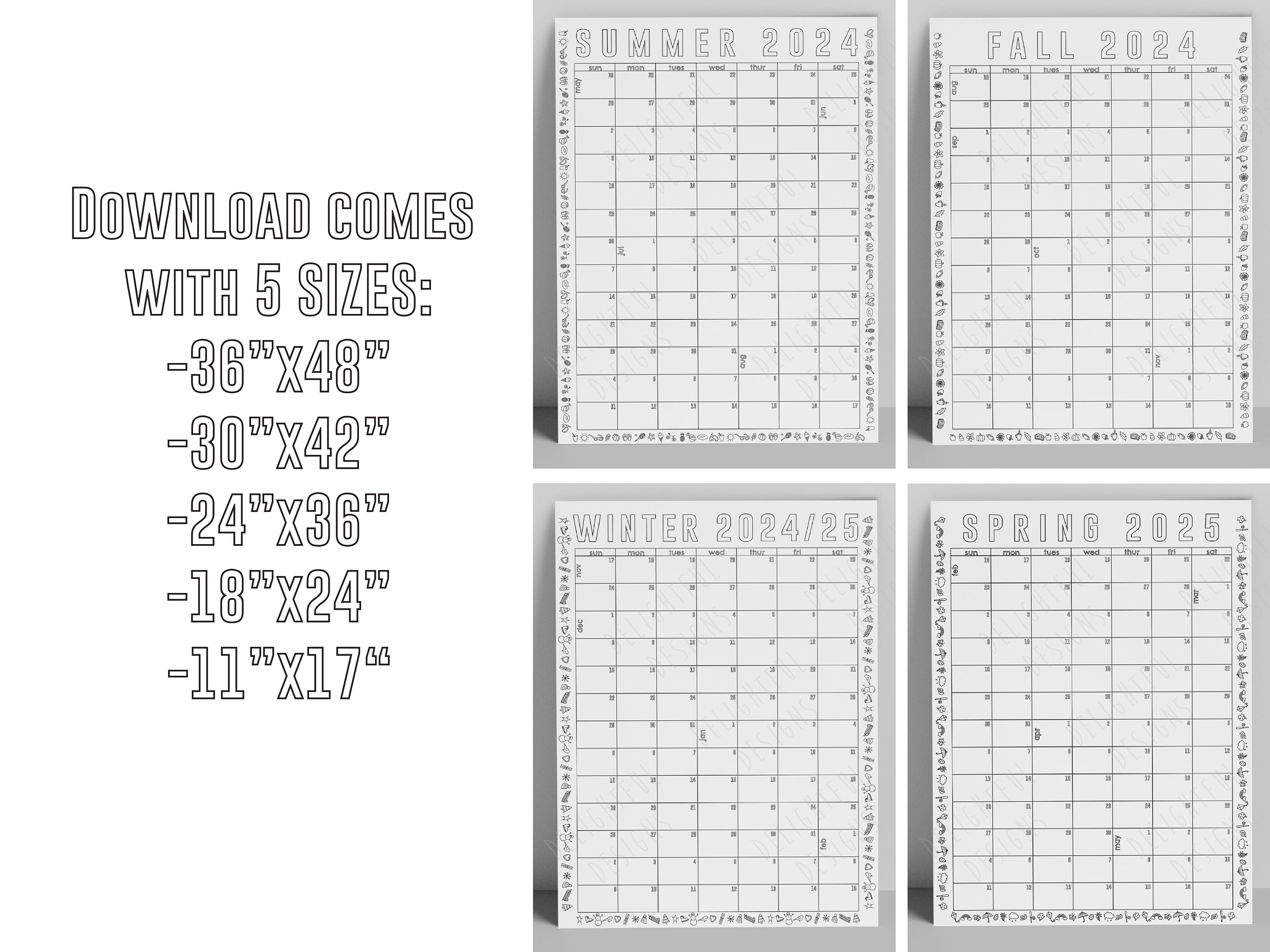 Year-round BUNDLE Doodle Calendar ULTRA STYLE Summer 2024, Fall 2024 ...