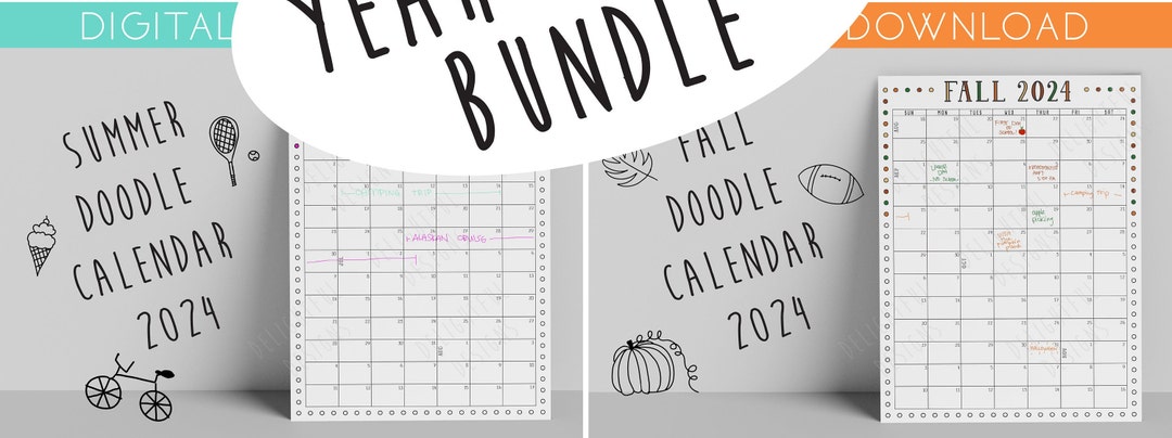 CUSTOM BUNDLE for Lauren Doodle Calendar CLASSIC Style Summer 2024 ...