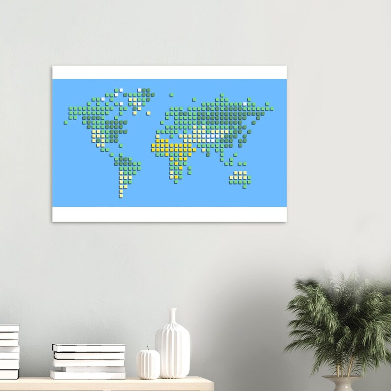 Colorful World Map Poster – Classroom & Home Décor | Fine Art Poster - Etsy