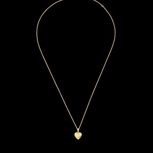 10kt SOLID GOLD Chain With Natural Authentic Diamond Heart Pendant - Etsy
