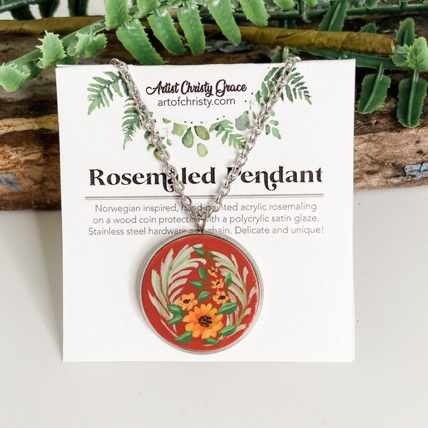 Rosemaling Necklace - Etsy