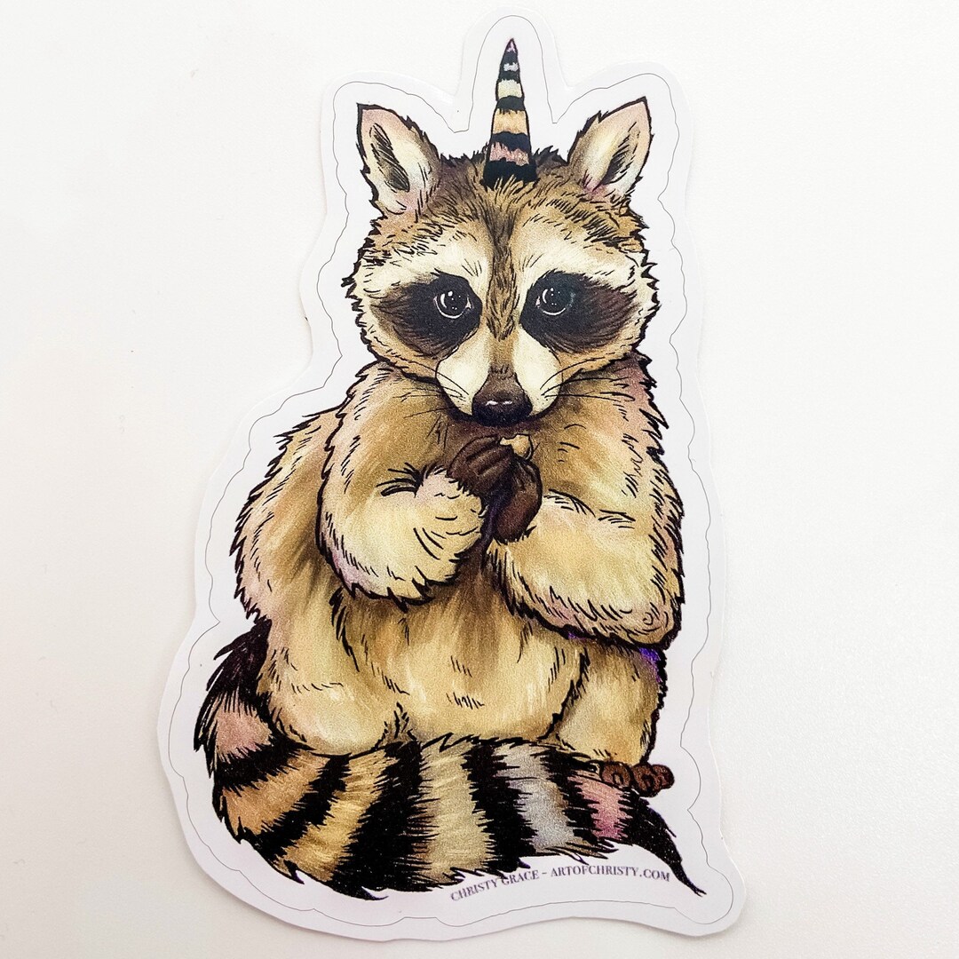Raccoonicorn - Vinyl Sticker - Etsy