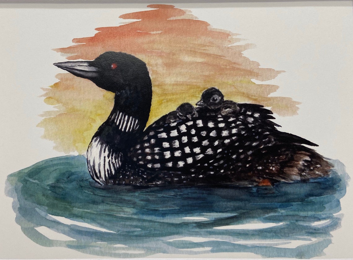 Goodnight Loon - Watercolor Print - Etsy