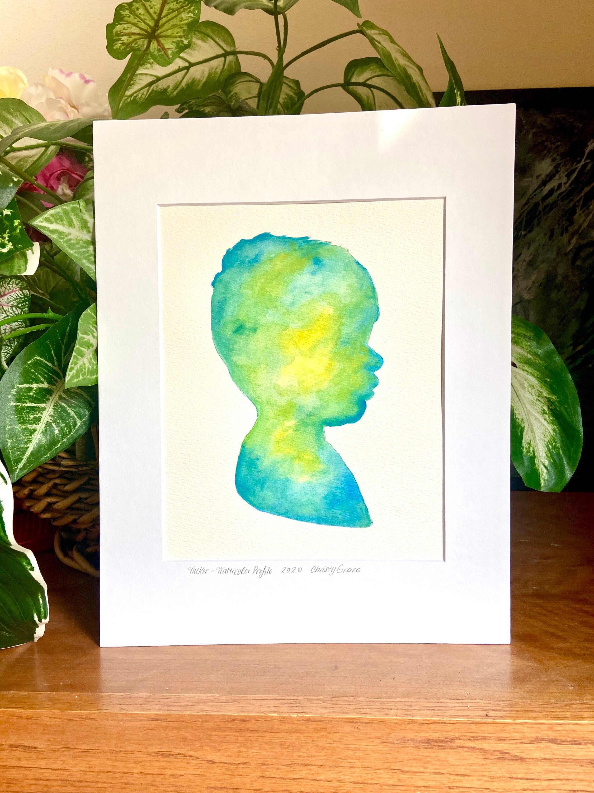 Custom Watercolor Profile Portrait - Etsy