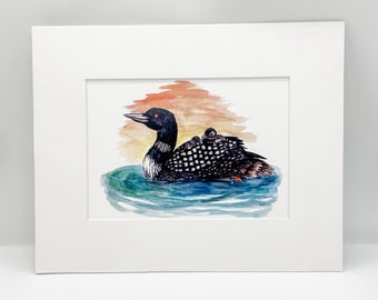 Watercolor Loon Print - Etsy