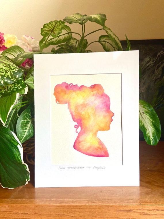 Custom Watercolor Profile Portrait - Etsy