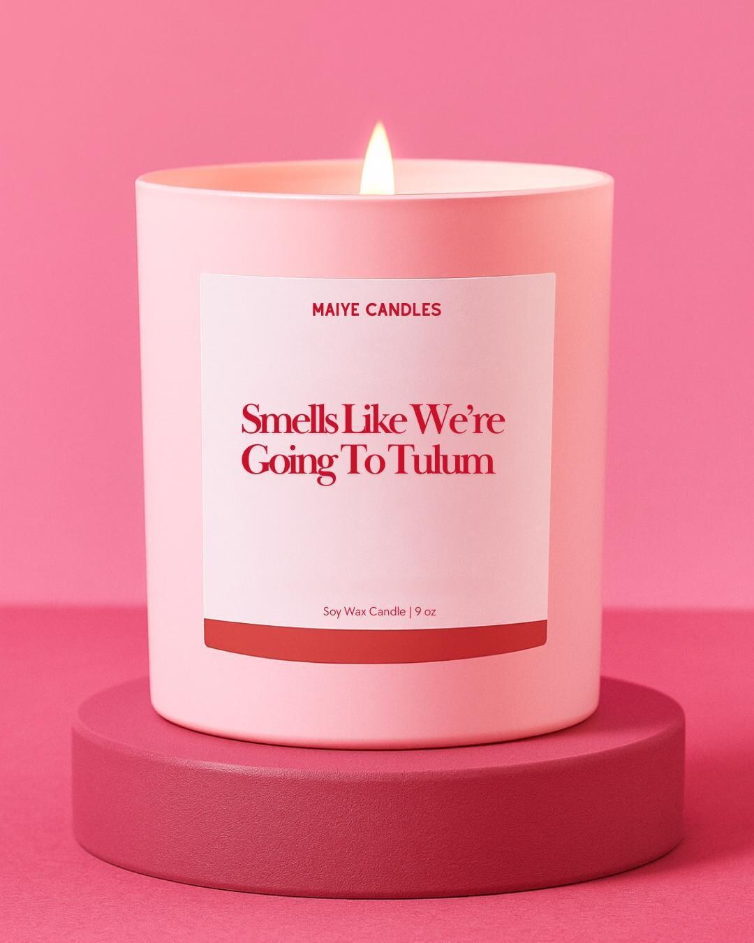 Tulum Gift Candle Surprise Trip Destination Reveal Gift for Her Going ...