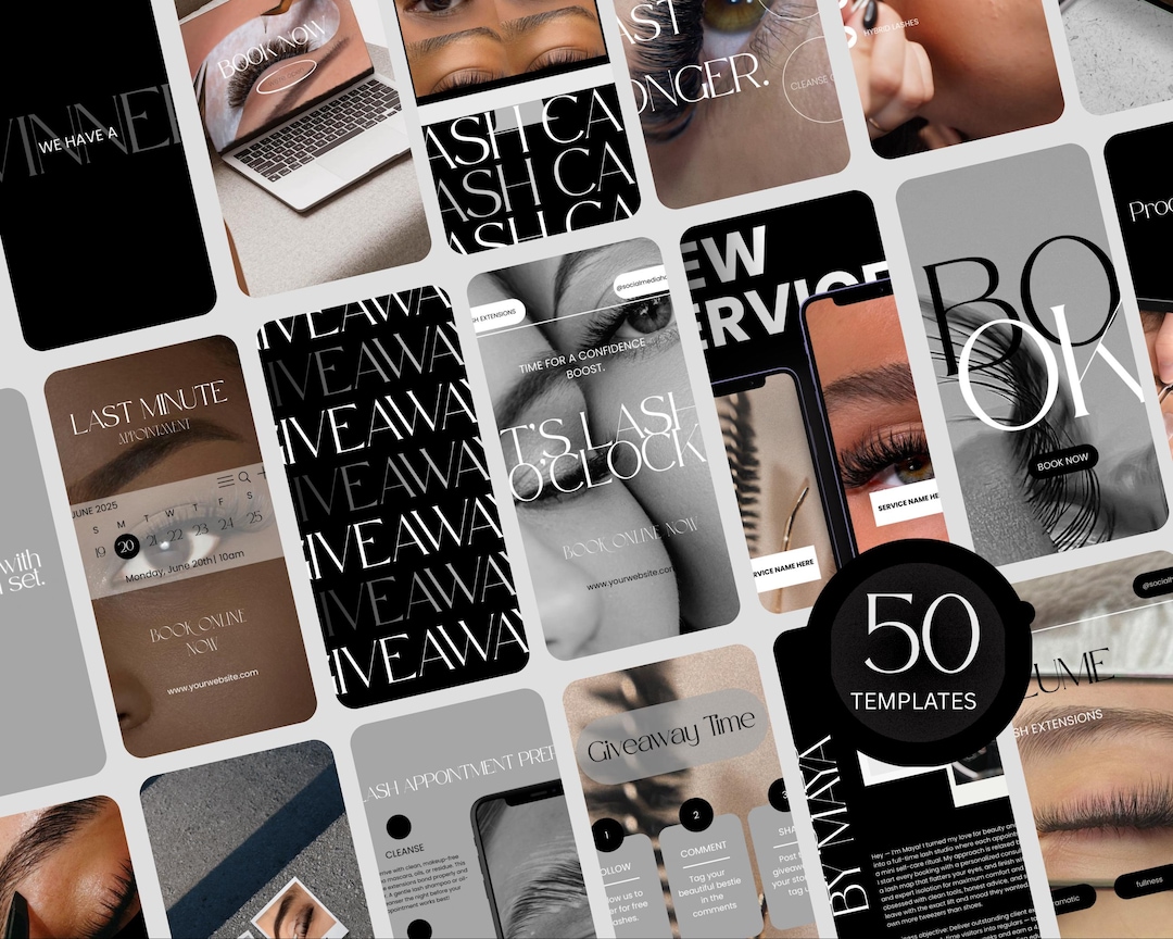 Lash & Brow Business Instagram Templates | Beauty Marketing (canva) - Etsy