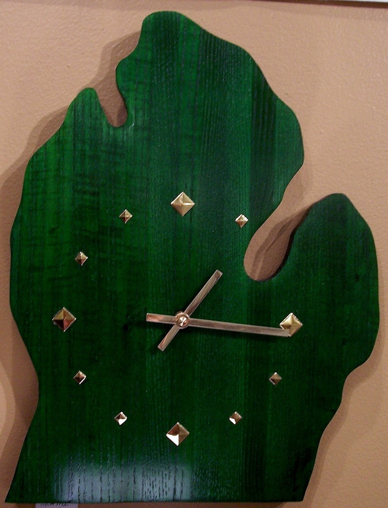 Wall Clock in the Shape of Michigan 15 in X 10 in (upper and Lower ...