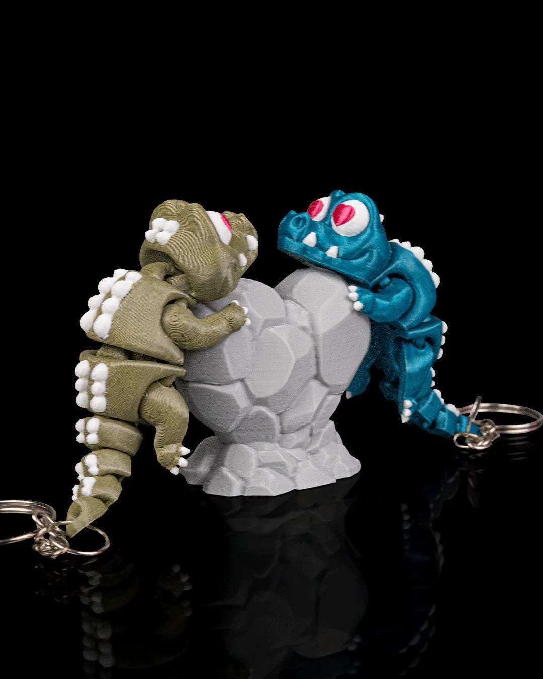 Chomp Mates - Dinosaur Couple Keychain (3D Printed Collectible) - Etsy