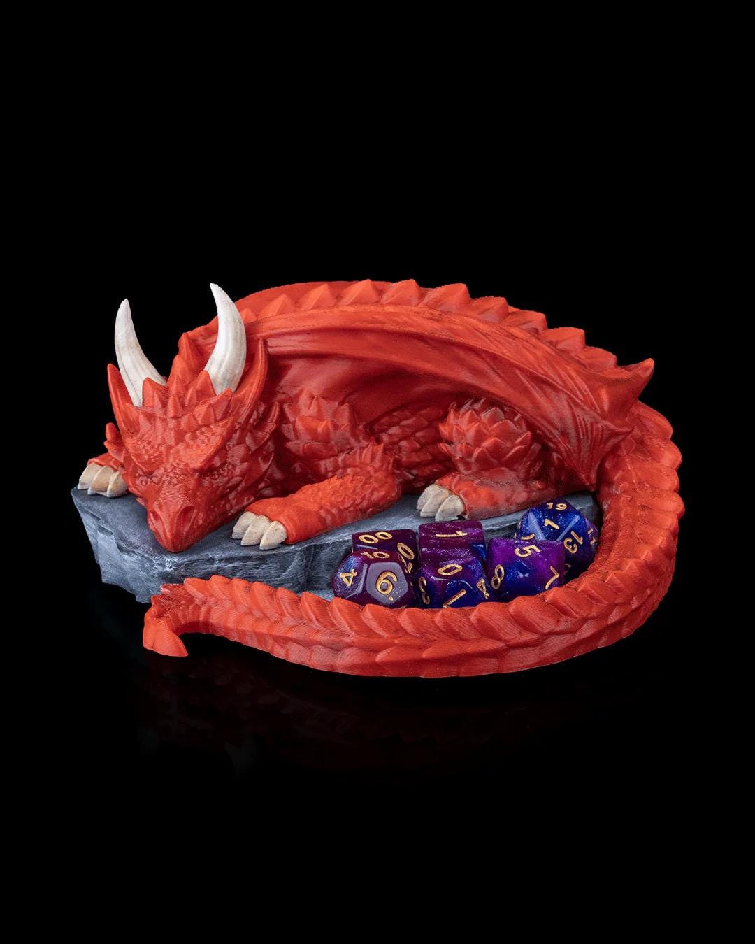 Nap Twenty Red Dragon Dice Holder - 3D Printed RPG Dice Display ...
