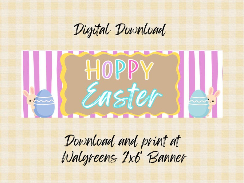 Happy Easter Banner Printable | Instant Download | Easter Party Decor ...