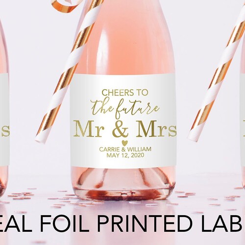 Mini Champagne Labels for Wedding Favors Engagement Party | Etsy