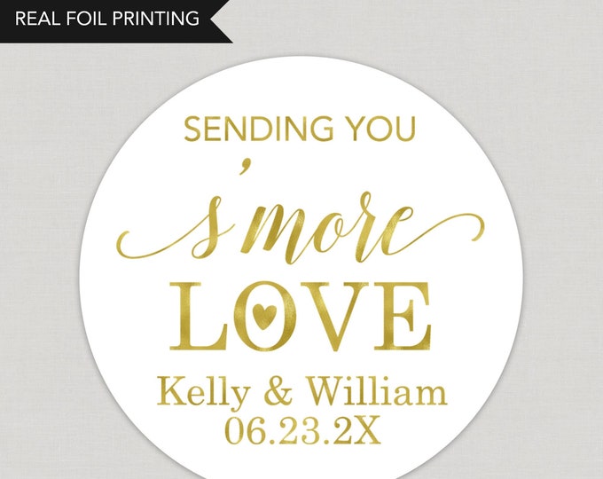 Smore Love Tags Sticker, Smore Wedding Favor Stickers, Smore Favor ...