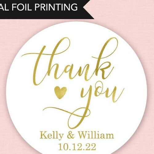 Wedding Stickers Custom Thank You Favor Stickers Party Etsy