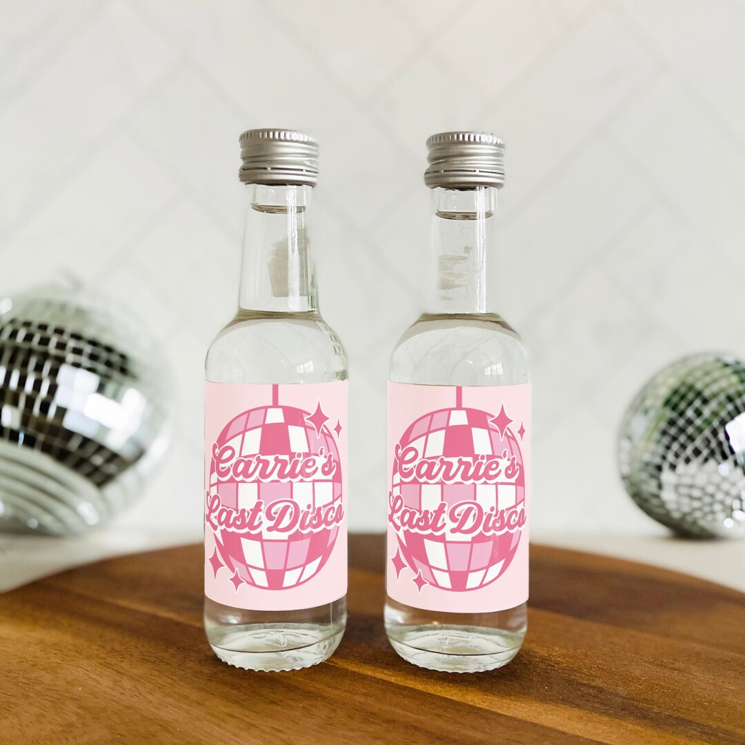 Last Disco Mini Shot Labels, Last Disco Bachelorette Shot Bottle Labels ...