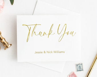 Gold Foiled Thank You Cards - Etsy