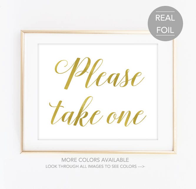 Please Take One Sign Please Take One Wedding Sign Wedding | Etsy