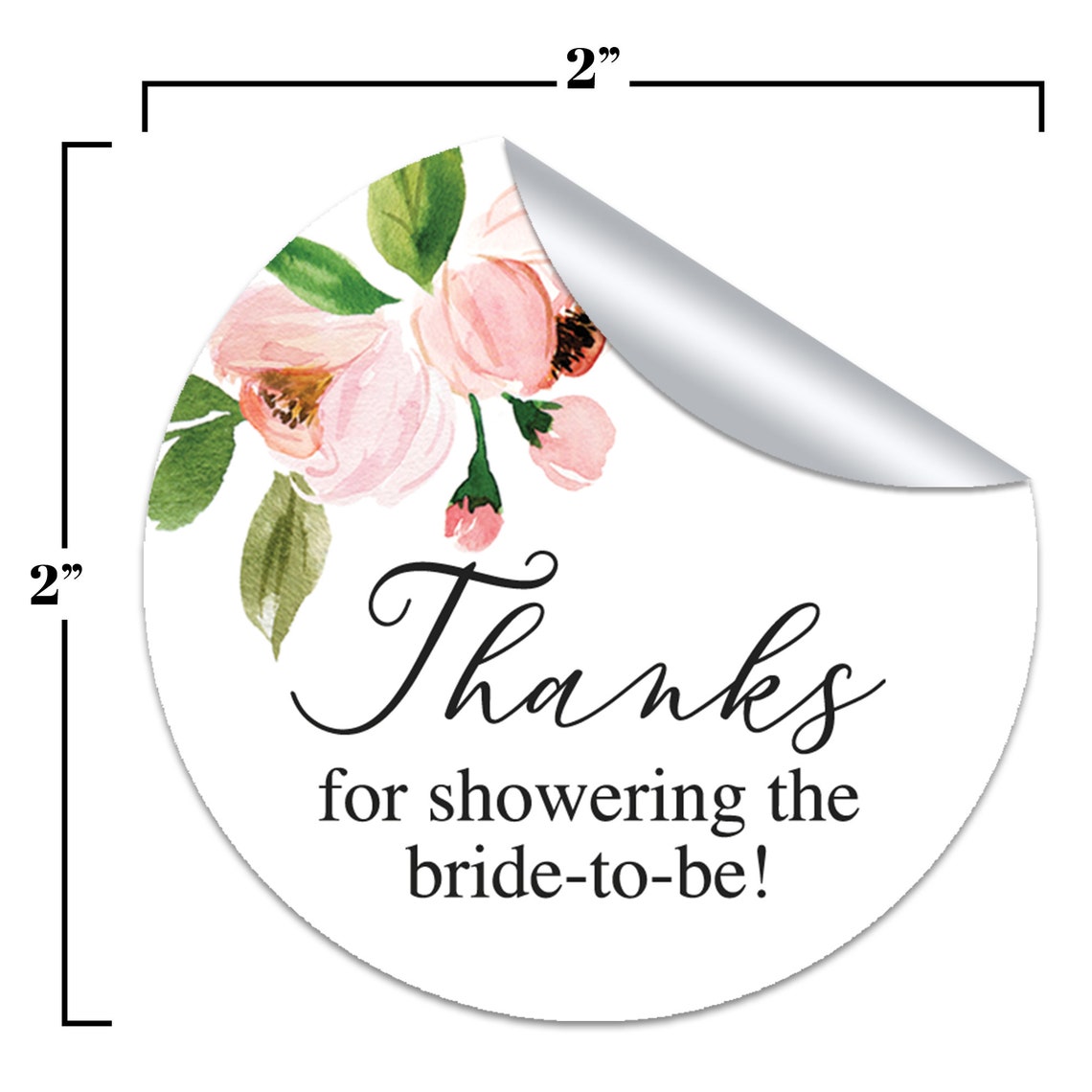 PRINTED Thanks for Showering the Bride to Be Stickers Pink - Etsy