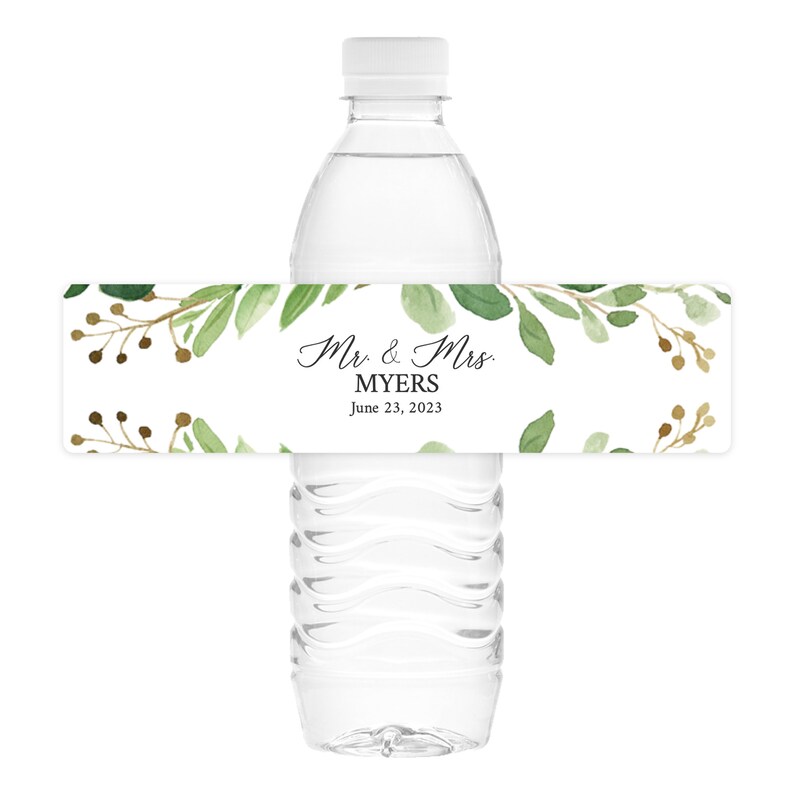 Leaf Greenery Water Bottle Labels Printed Water Bottle Labels - Etsy