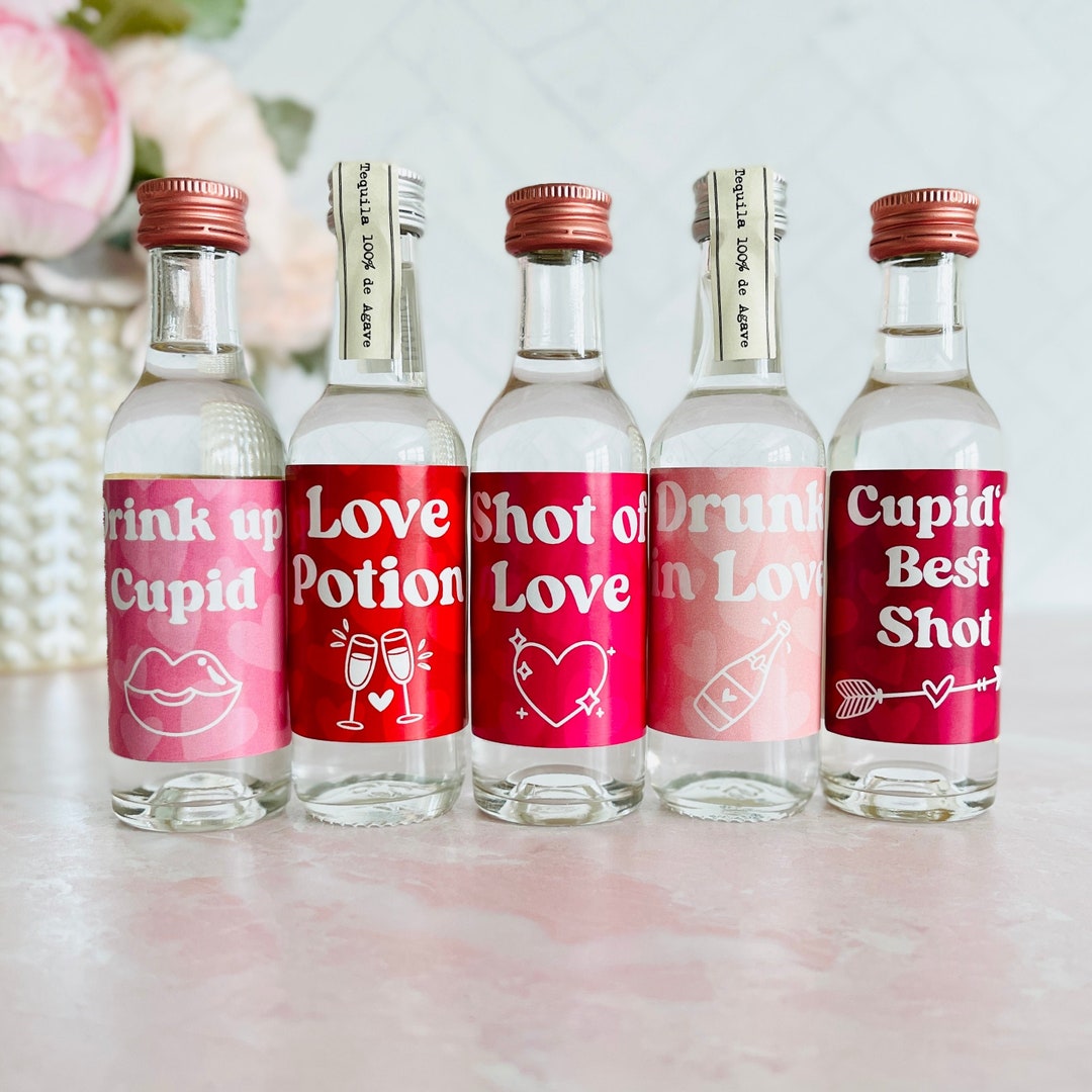 Valentine Mini Liquor Bottle Labels, Valentine Shot Bottle Labels ...
