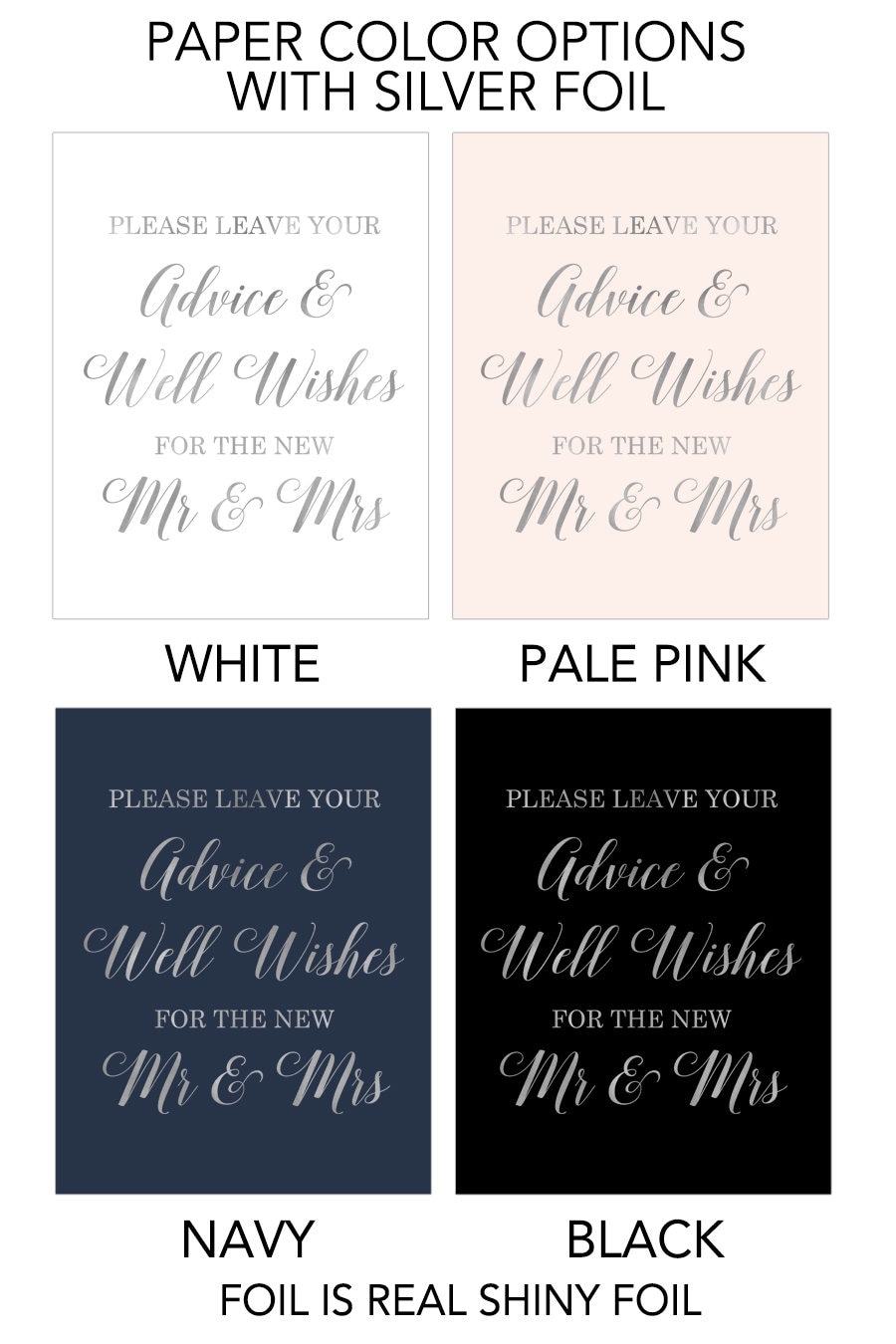 Please Leave Advice and Well Wishes for the New Mr and Mrs Sign Wedding ...