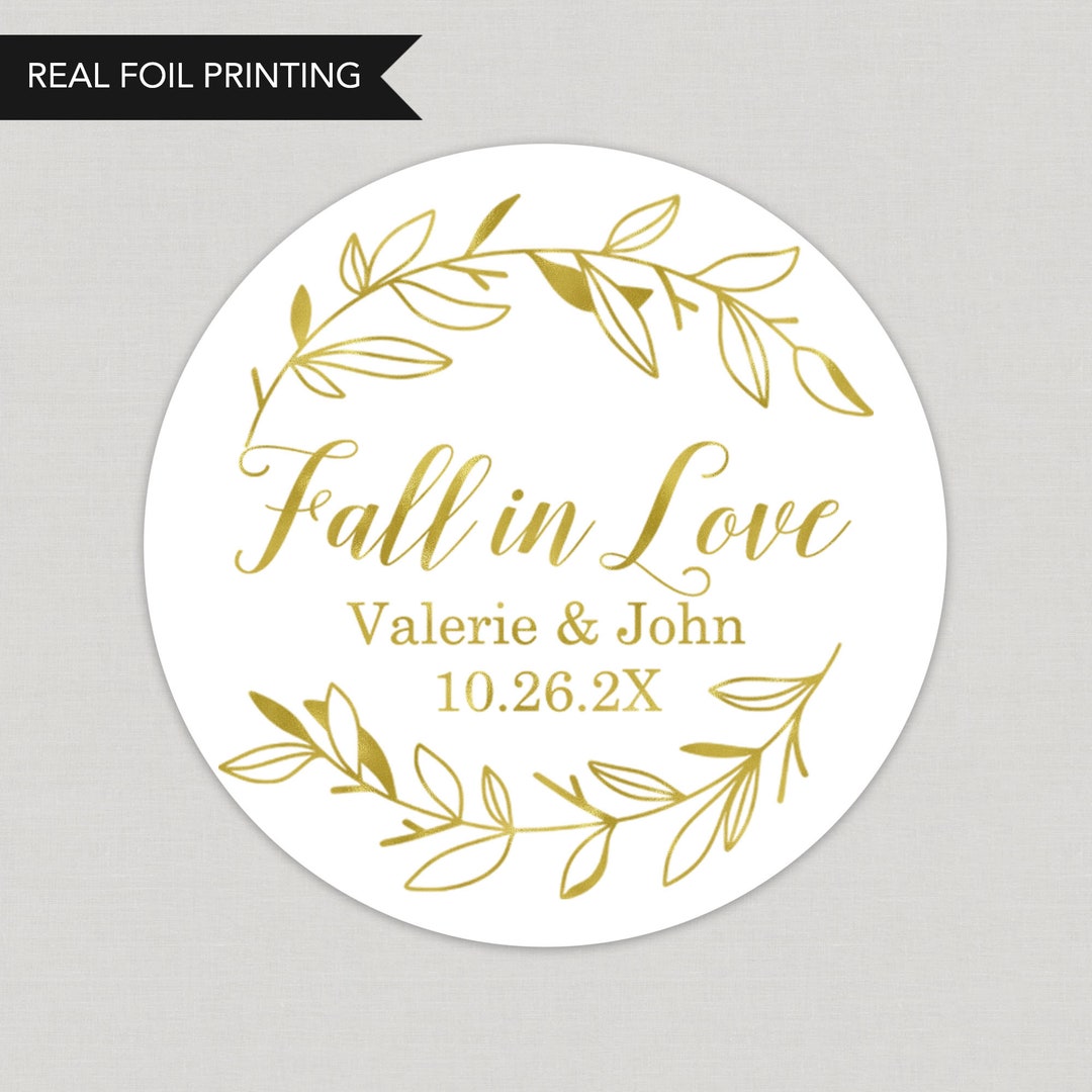 Fall in Love Foil Stickers Personalized Foil Stickers Custom Foil ...