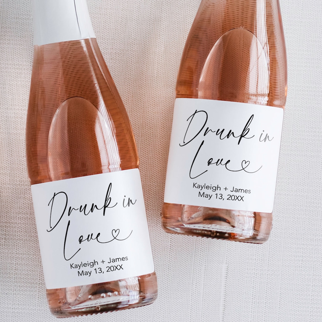 Minimal Drunk in Love Champagne Labels, Drunk in Love Wedding Champagne ...