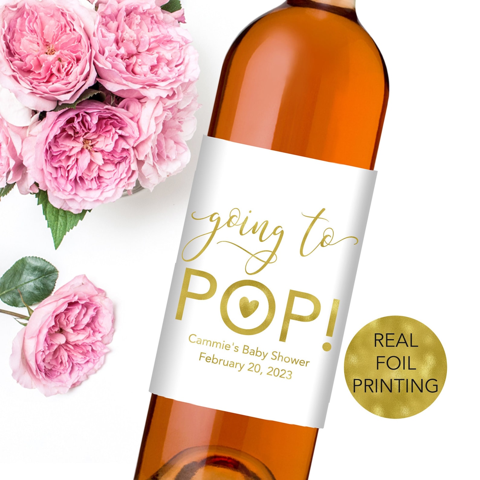 Going to Pop Large Wine Bottle Labels Custom Baby Shower Wine - Etsy