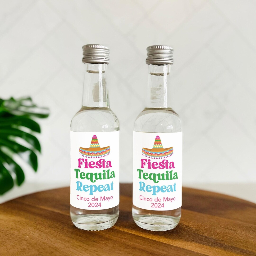 Fiesta Tequila Repeat Mini Shot Labels, Cinco De Mayo Shooter Labels ...