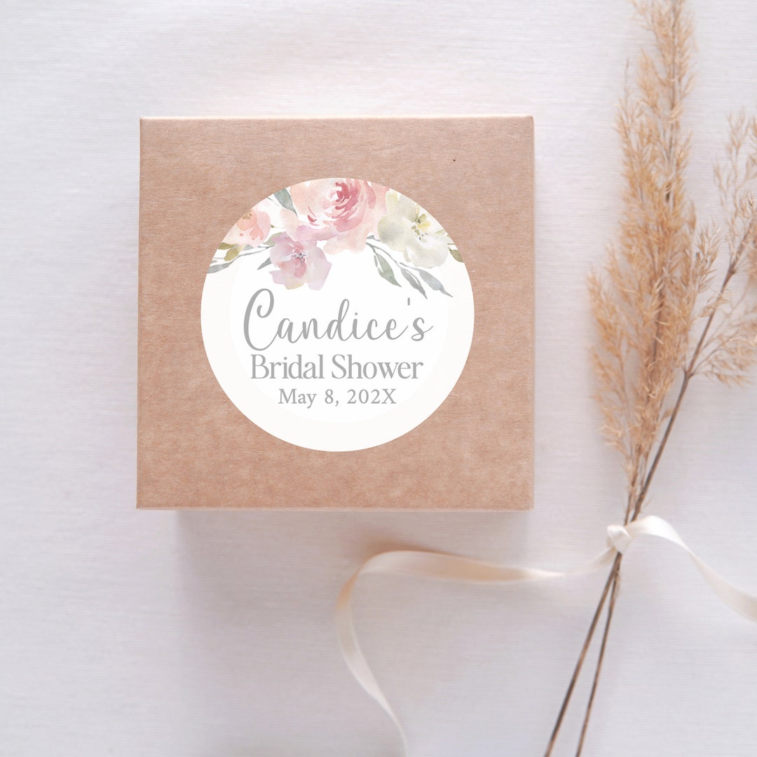 Blush Floral Favor Stickers Personalized Stickers Favor Stickers ...