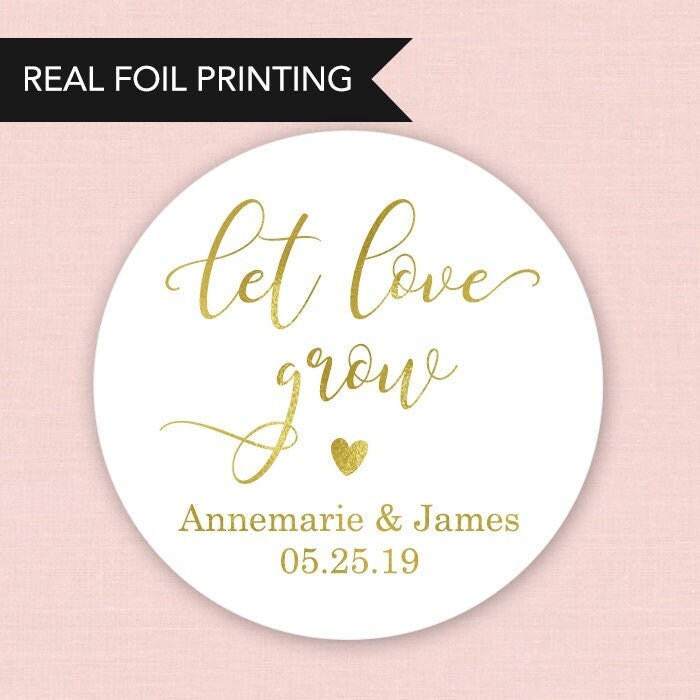 Let Love Grow Personalized Stickers - Etsy