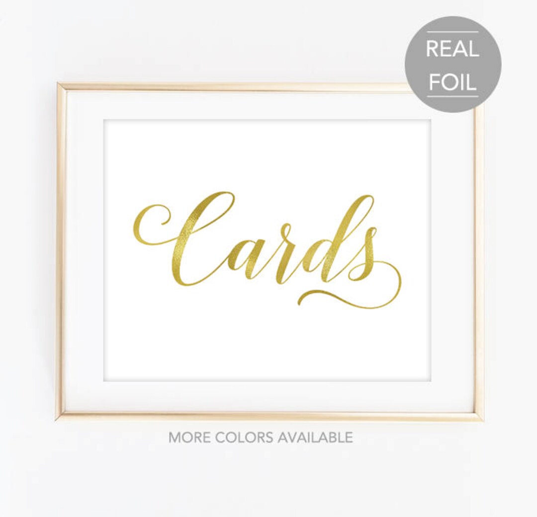 Cards Wedding Sign Real Foil Wedding Sign Wedding Signs Gold Wedding ...