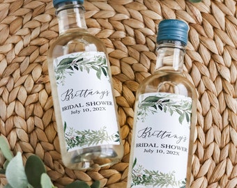 Leaf Greenery Water Bottle Labels Printed Water Bottle Labels ...