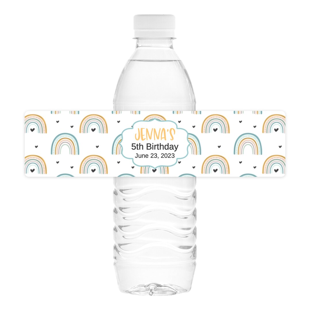 Rainbow Love Water Bottle Labels Printed Water Bottle Labels - Etsy