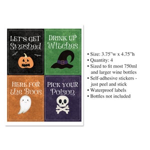 Halloween Liquor Bottle Label Set Halloween Wine Labels Halloween ...